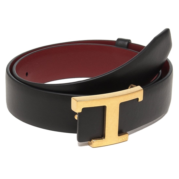 トッズ ベルト T タイムレス リバーシブル ブラック レッド レディース TODS XCWTSB10100 RBR 6O77