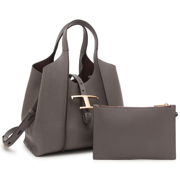 トッズ ハンドバッグ ショルダーバッグ Tタイムレス ショッピングバッグ ミニ グレー レディース TOD'S XBWTSBA9100 XSO B400