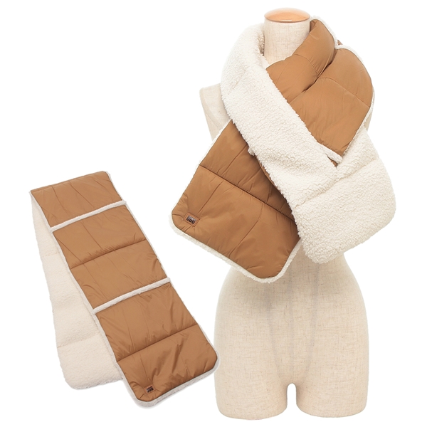 アグ マフラー フラフ リバーシブル スカーフ ベージュ レディース UGG W AW UGGFLUFF REV SCARF 101015 CHE