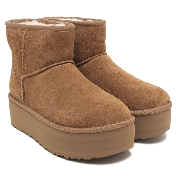 アグ ブーツ クラッシックミニプラットホーム ムートンブーツ 厚底 5cmプラットフォーム ベージュ レディース UGG 1134991 CHE