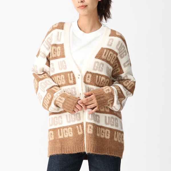 アグ カーディガン ボレロ UGG グラフィックロゴカーディガン ベージュ レディース UGG 1149470 CHMU