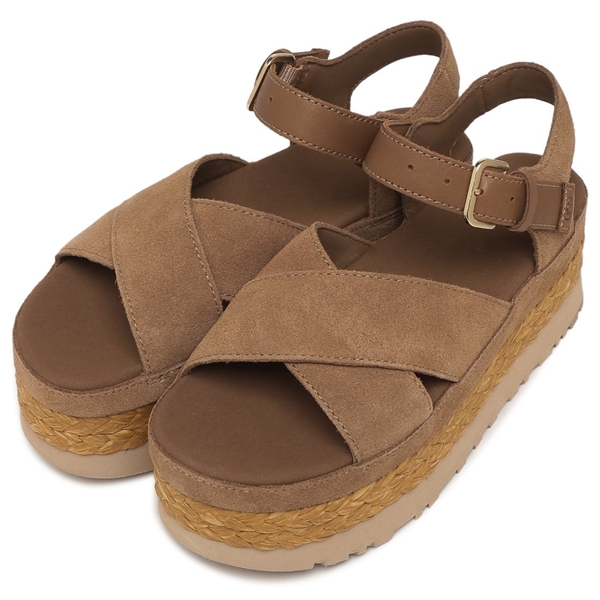 UGG アグ 厚底 サンダル オーブレイ アンクル ストラップ プラットフォーム ブラウン レディース  1167471 CHE