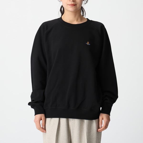 ヴィヴィアンウエストウッド スウェット トレーナー オーブ ロゴ刺繍 ブラック レディース VIVIENNE WESTWOOD 3I010014 J006O N401