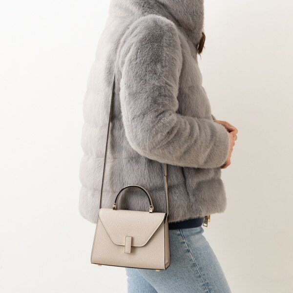 【訳ありアウトレット】Valextra ヴァレクストラ ハンドバッグ ISIDE MICRO イジィデ マイクロ WBES0022028LOC99 PD レディース ショルダーバッグ レザー NUDE ベージュ ミニバッグ 2WAY【ラッピング不可商品】