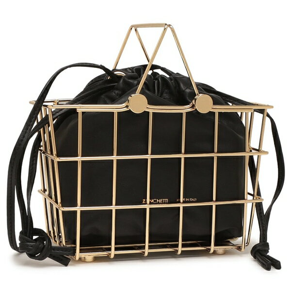 【訳ありアウトレット】ザンケッティ ハンドバッグ ショルダーバッグ マーケットバッグ ブラック レディース ZANCHETTI M BAG 712 010【ラッピング不可商品】