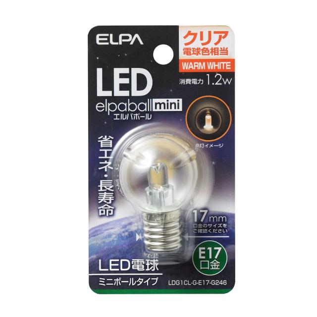 エルパ ELPA LED装飾電球 ミニボールG30形 LED 省エネ E17 1.2W LDG1CL-G-E17-G246 の通販はau PAY マーケット - サンドラッグ.com | au ...