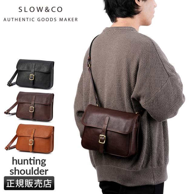 商品レビューで+5%｜SLOW スロウ バッグ ショルダーバッグ メンズ レディース ブランド レザー 本革 日本製 斜めがけ 小さめ 横型 A5 シービー ハンティングショルダー CB hunting shoulder 858S44P