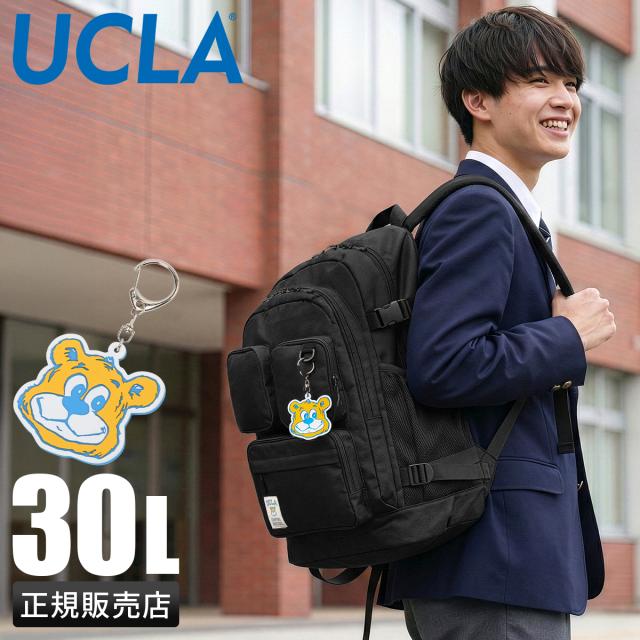 商品レビューで+5%｜UCLA ユーシーエルエー リュック 30L 大容量 軽量 男子 女子 中学生 高校生 黒 通学 部活 合宿 修学旅行 スクールバッグ デイパック バックパック A4 B4 440-100