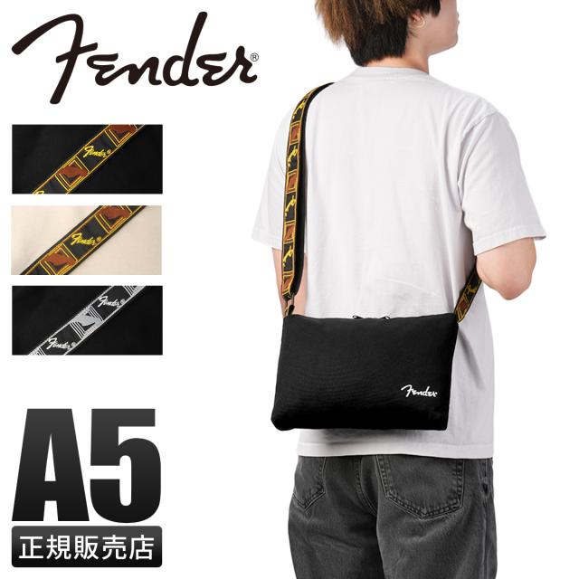 商品レビューで+5%｜フェンダー ショルダーバッグ サコッシュ メンズ レディース ブランド 軽量 薄型 薄マチ スリム 斜めがけ モノグラムストラップ A4 Fender Cotton 950-6005