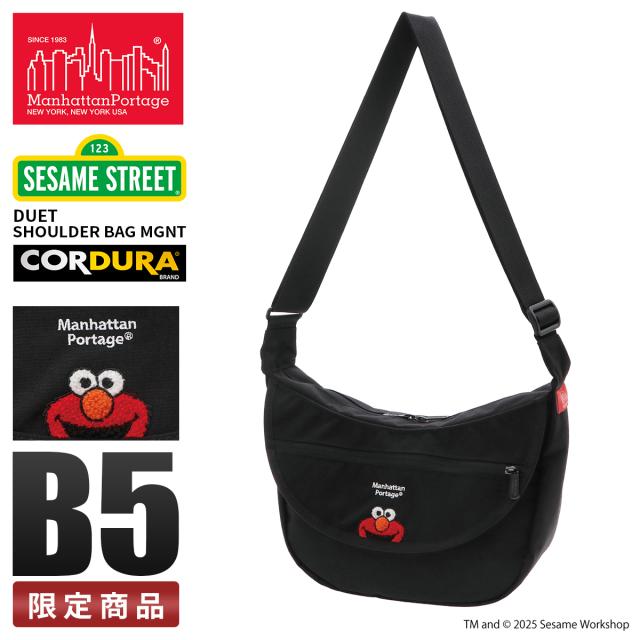 商品レビューで+5%｜数量限定｜マンハッタンポーテージ セサミストリート ショルダーバッグ メンズ レディース ブランド 斜めがけバッグ 三日月型 Manhattan Portage SESAME STREET MP2409FZPMGNTSST