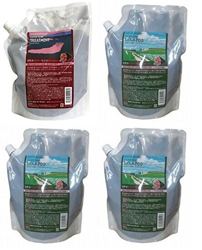 自然派 ザクロ精炭酸シャンプー800ml【詰替え】【3個】+トリートメント 800g【詰替え】【1個】セット