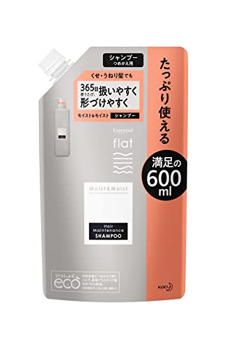 【大容量】flat(フラット) モイスト＆モイスト シャンプーつめかえ用 600ml リフレッシュフローラルの香り