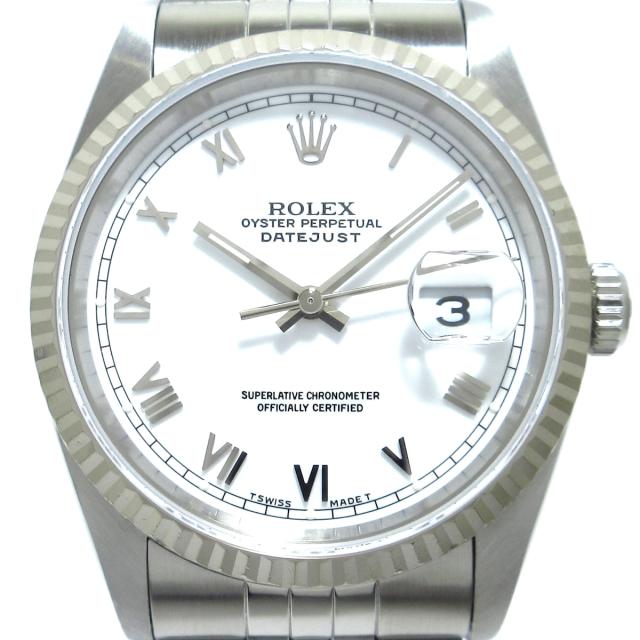 ロレックス ROLEX 腕時計 デイトジャスト 16234 メンズ SS×K18WG/20コマ/ローマンインデックス 白【中古】20231223の通販はau PAY マーケット ...