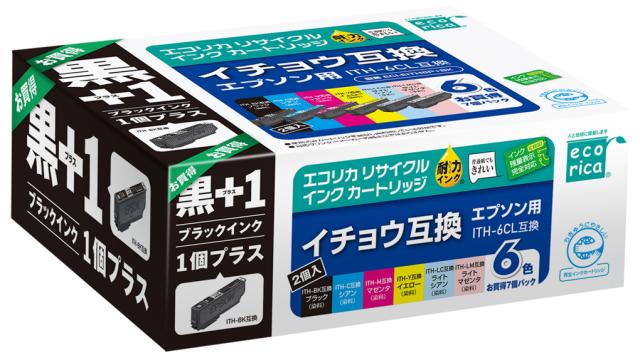 エコリカ [エプソン ITH-6CL+ITH-BK 互換]リサイクルインク（6色パック＋ブラックインク1本） ECI-EITH6P+BK返品 ...