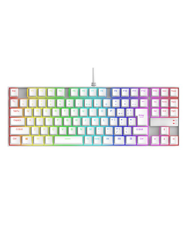 REDRAGON（レッドラゴン） K552W-RGB-JPTI ゲーミングキーボード 日本語テンキーレス 銀軸92KEY（ホワイト ...