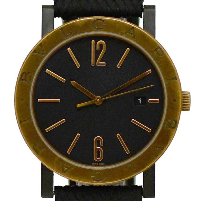 ブルガリ 腕時計 ソロテンポ ブラック ゴールド ブラック 102931 BB41SB 時計 美品 SS 中古 オートマ BVLGARI 自動巻き メンズ OH済 人気 箱付き 箱有 男性 ビジネス お洒落 シンプル 高級感 上品