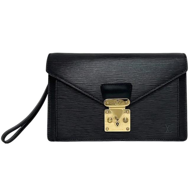 ルイ ヴィトン セカンドバッグ セリエ ドラゴンヌ ブラック ノワール エピ M52612 美品 エピレザー 中古 TH0958 LOUIS VUITTON フラップ 黒 ストラップ付 クラッチバッグ メンズ 男性 定番 人気 フラップ