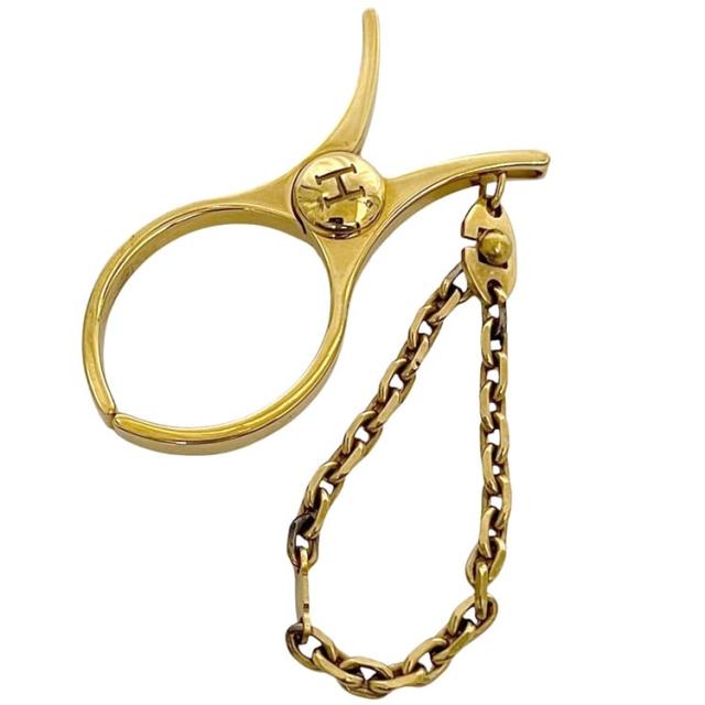 エルメス グローブホルダー ゴールド 美品 GP 中古 HERMES 手袋 グローブ ホルダー チャーム 保管 メンズ レディース 手袋ホルダー シンプル ゴールド金具 男女兼用 バッグチャーム 秋冬 定番 人気 チェーン ブランド 本物
