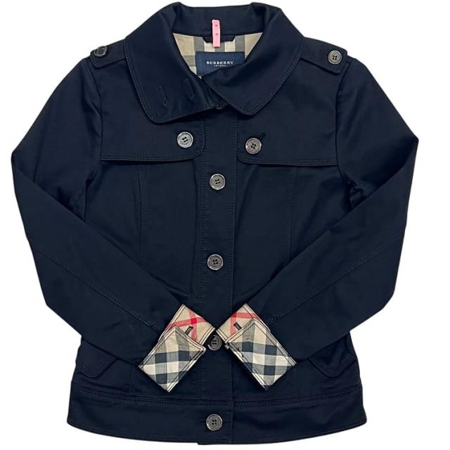 バーバリー コート ブラック ロンドン FC015-582-09 40 クリーニング済み 美品 綿 ポリウレタン 中古 BURBERRY アウター 黒 チェック柄 レディース 長袖 衣類 アパレル 服 定番 人気 ヴィンテージ シンプル