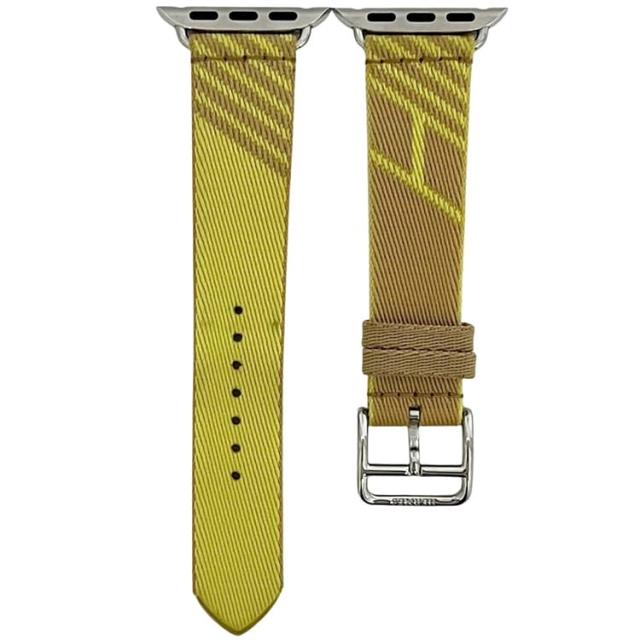 エルメス 替えブレス アップルウォッチ 専用 イエロー ベージュ ジャンピング シンプルトゥール 美品 バンド ナイロン 中古 HERMES 38mm 黄色 40mm 41mm 専用 時計 apple watch 替えバンド 時計 箱付き