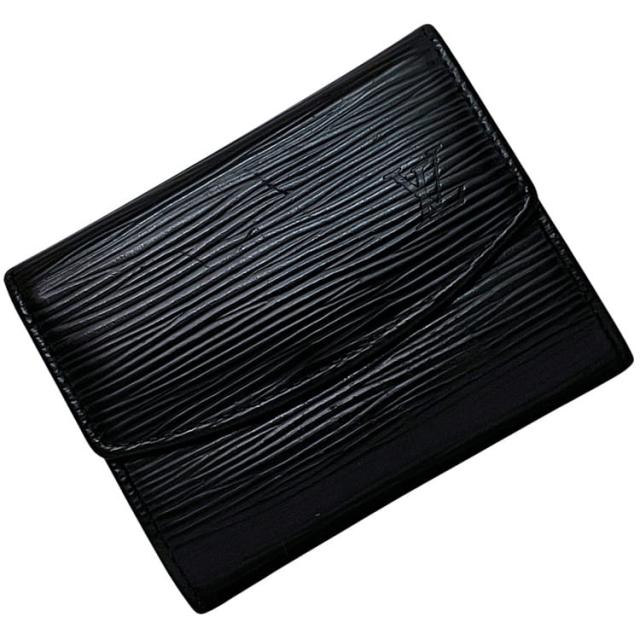ルイ ヴィトン ケース ポルトモネ サープル ブラック ノワール エピ M63412 小銭入れ 美品 エピレザー 中古 CA4039 LOUIS VUITTON ホック シンプル ミニ 財布 黒 ヴィンテージ メンズ レディース