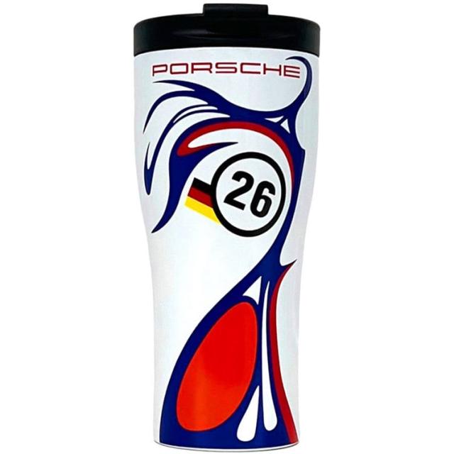 ポルシェ タンブラー ホワイト サーモマグ ル・マン24時間レース 1998年 未使用 美品 ステンレス Sランク Porsche ボトル ドイツ国旗 26 水筒 レア 箱付き 白 本物