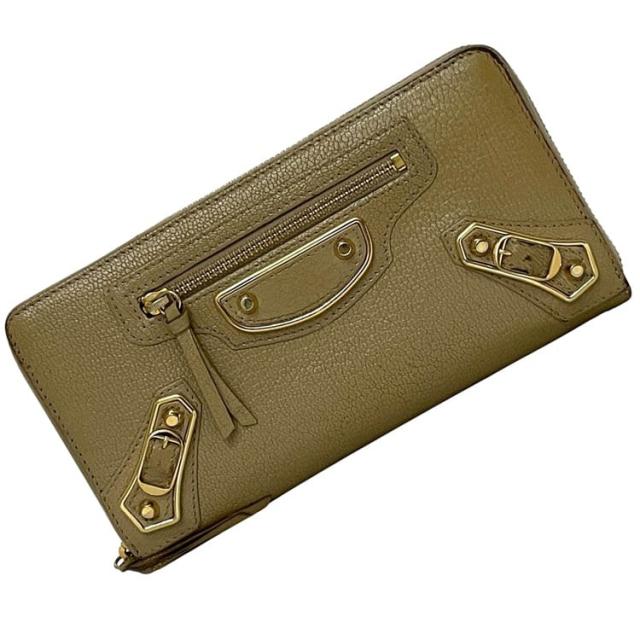 バレンシアガ ラウンドファスナー 長財布 ベージュ クラシック 390187 AQ40G 9637 財布 美品 レザー 中古 A 568148 BALENCIAGA ファスナー ウォレット 箱付き レディース メンズ 定番 人気