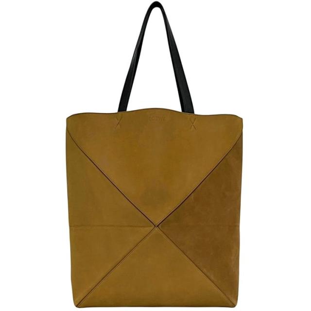 ロエベ トートバッグ フォルドトート XL ブラウン パズル B933Q18X01 美品 スエード レザー 中古 052417 LOEWE 肩掛け スウェード 大容量 書類 ロゴ刻印 茶色 メンズ レディース 男女兼用 定番 人気