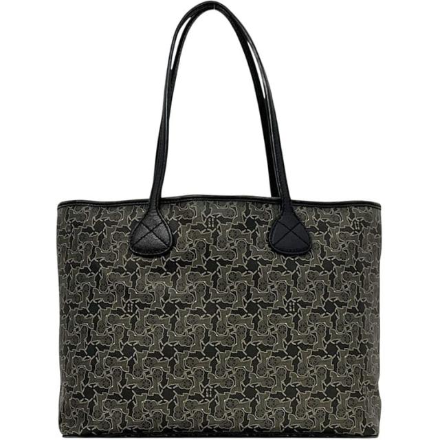 セリーヌ トートバッグ サルキートート グレー ブラック 軽い PVC レザー 中古 SC-ST-0098 CELINE ロゴ 馬車 総柄 馬 肩掛け 黒 メンズ レディース 定番 人気 男女兼用 ヴィンテージ 軽量バッグ サルキー