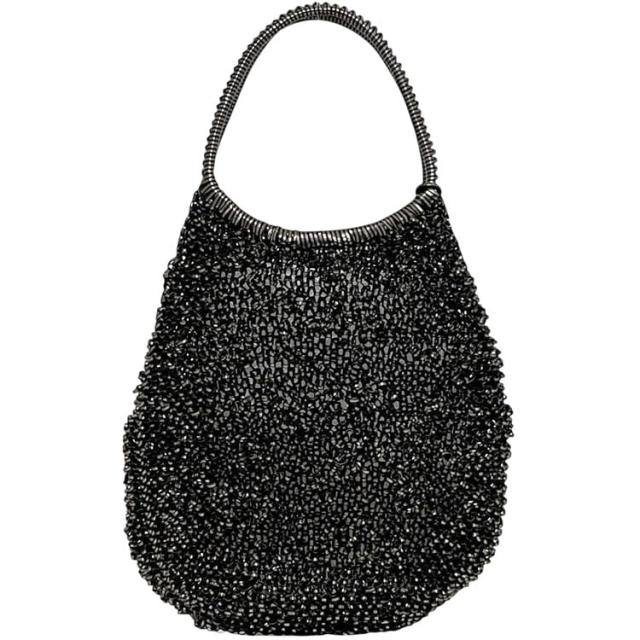 アンテプリマ ハンドバッグ ワイヤーバッグ ブラック 美品 PVC 中古 ANTEPRIMA 編み込み シンプル ワイヤーハンド 黒 ヴィンテージ レディース 女性 定番 人気 シンプル ビニールバッグ ロゴ金具 シルバー金具 ブランド