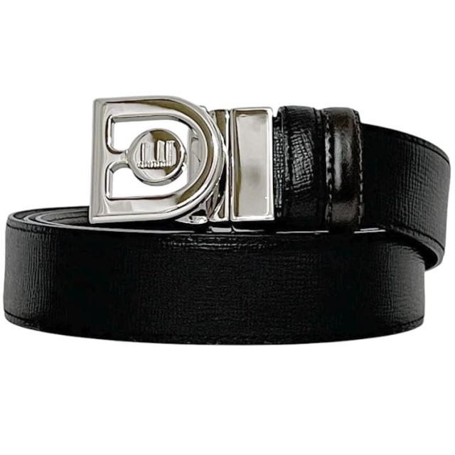 ダンヒル ベルト ブラック ブラウン サッチェル 未使用 美品 ウエスト 115cm レザー Sランク dunhill リバーシブル 黒 ウエストベルト 箱付き ロゴバックル 長さ調節可 ビジネス カジュアル シルバー金具 シンプル