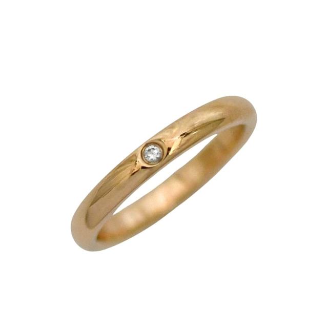 ティファニー リング スタッキングバンド イエローゴールド YG 指輪 JP11号 新品 仕上げ済み 750 K18 ダイヤモンド Sランク TIFANNY&Co. 1Ｐ ダイヤ ジュエリー アクセサリー 金 貴金属 地金 シンプル