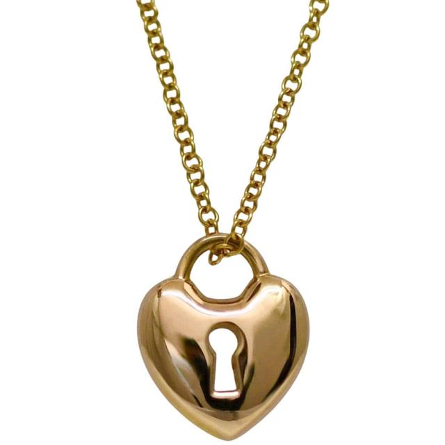 ティファニー ネックレス ハートロック イエローゴールド YG 新品 仕上げ済み 750 K18 Sランク TIFANNY&Co. ジュエリー アクセサリー 鍵 南京錠 ハート ロック 鍵モチーフ レディース 定番 人気 シンプル 金