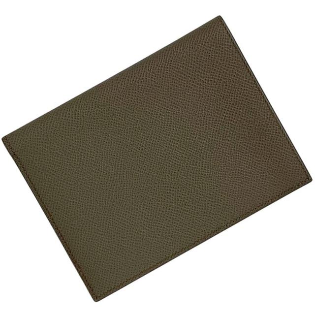 エルメス 二つ折り 財布 MC フレミング グレージュ 美品 札入 レザー エプソントゥルティエール 中古 Ｔ刻印 HERMES シンプル レア 小銭入れなし 折り財布 本革 グレインレザー グレー ベージュ 革財布 レディース メンズ