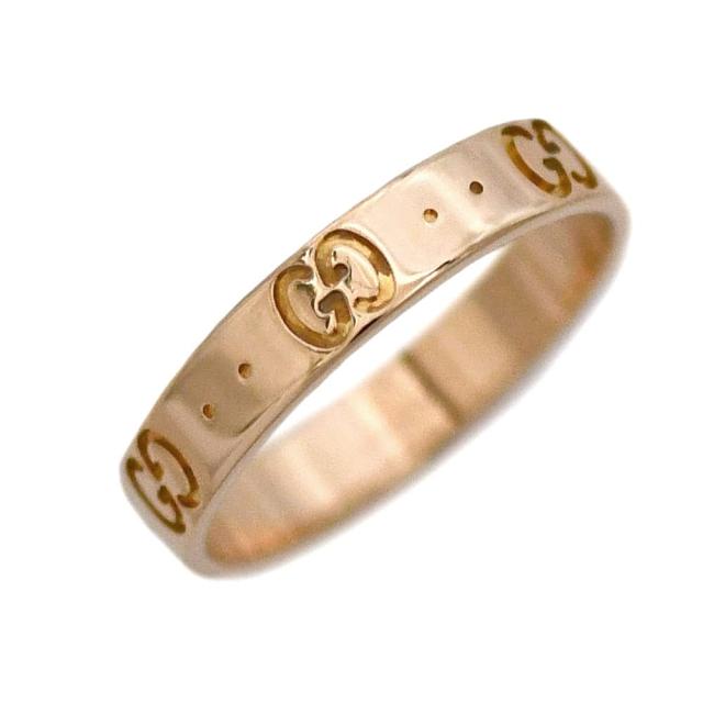 グッチ アイコンリング イエローゴールド YG アイコン 指輪 JP15号 新品 仕上げ済み AU 750 K18 Sランク GUCCI K18YG GG 地金 金 リング ロゴ 貴金属 約4g メンズ レディース 男女兼用 シンプル