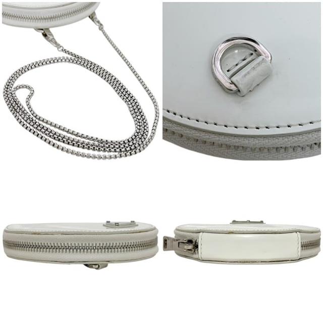 プラダ ショルダーバッグ ホワイト 1NA003 美品 ラウンド チェーン