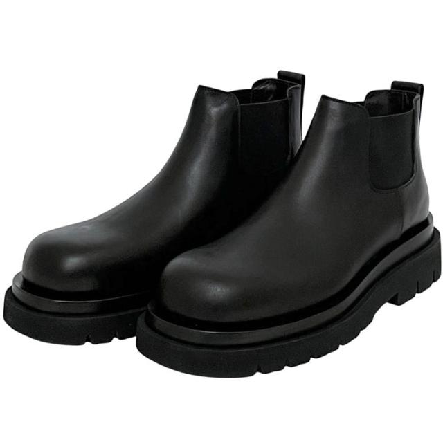 ボッテガヴェネタ ショートブーツ タイヤアンクル サイドゴア チェルシー ブーツ ブラック 未使用 42 27.0cm レザー Sランク BOTTEGA VENETA アパレル 黒 メンズ 靴 シューズ 箱付き 定番 人気 男性 シンプル