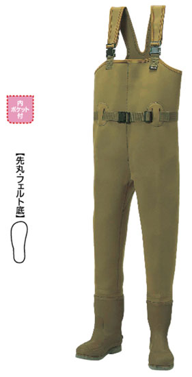 阪神素地 CW-406 チェストハイウェーダー 先丸 24cm　【釣具　釣り具】