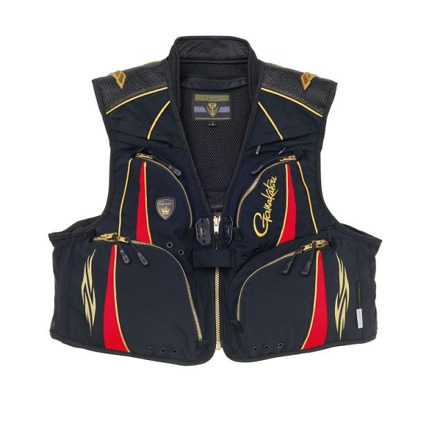がまかつ GM2324 ウィンドストッパー ショートメッシュベスト LL ブラック　　【釣具　釣り具】