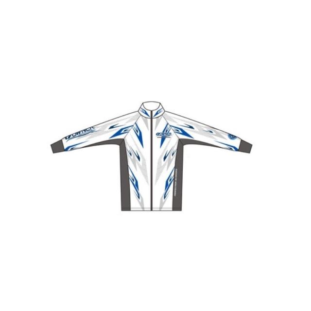 オーナー ストレッチフルジップシャツ2 3L ホワイト/ブルー