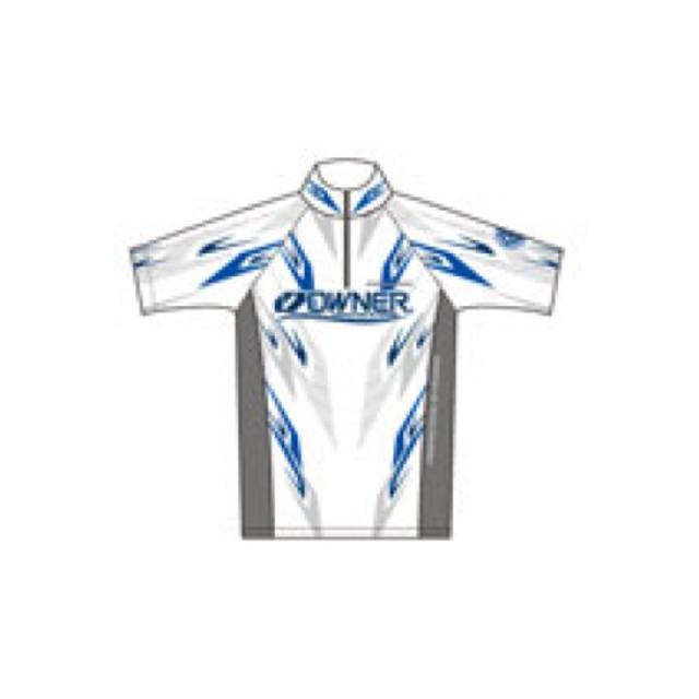 オーナー 半袖ストレッチシャツ 4L ホワイト/ブルー　【釣具　釣り具】