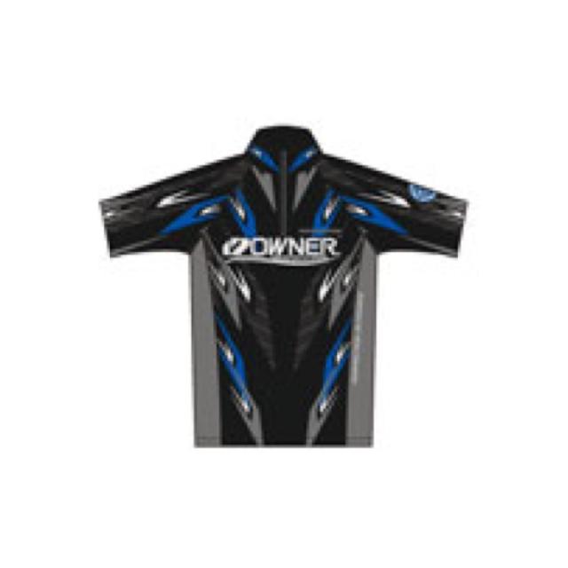 オーナー 半袖ストレッチシャツ 4L ブラック/ブルー