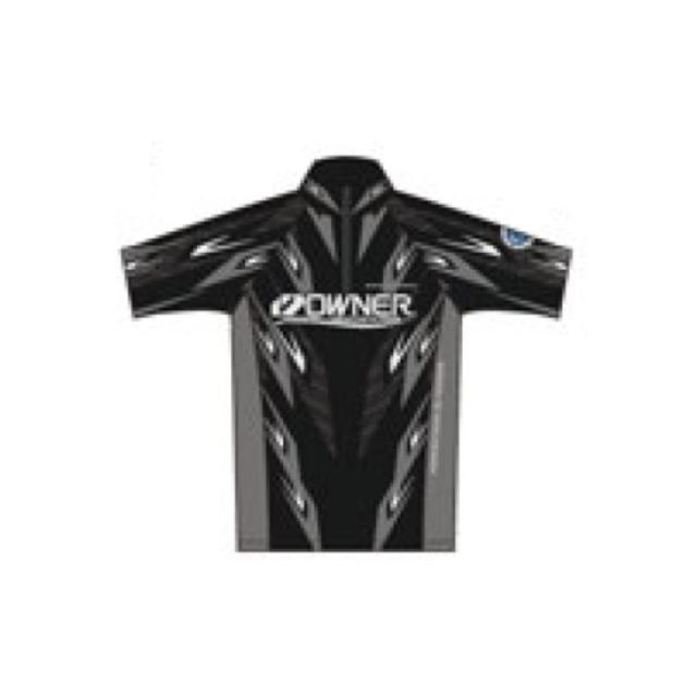 オーナー 半袖ストレッチシャツ 4L ブラック/シルバー　【釣具　釣り具】