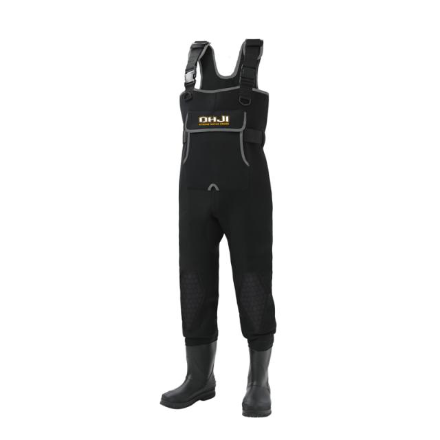 エクセル OH-006P クロロプレーンウェダー (フェルトピンソール 中丸) 約4mm厚 S (24.0cm-24.5cm) ブラック