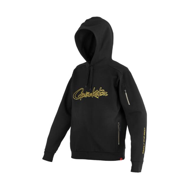 がまかつ GM3755 フーデッドスウェットシャツ ブラック/ゴールド L