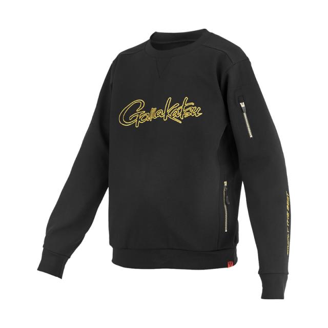 がまかつ GM3756 クルーネックスウェットシャツ ブラック/ゴールド 3L