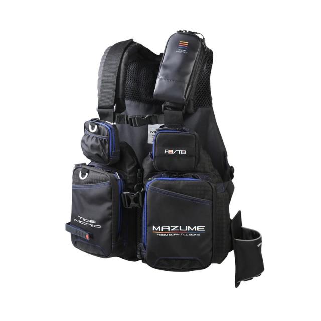 オレンジブルー MZLJ-831 mazume タイドマニアライフジャケット ブラック×ブルー F