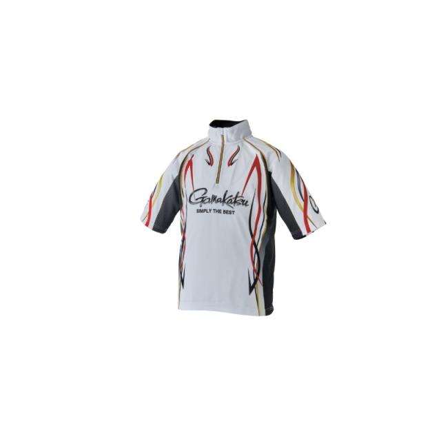 がまかつ GM3735 2WAYプリントジップシャツ (半袖) ホワイト 7L