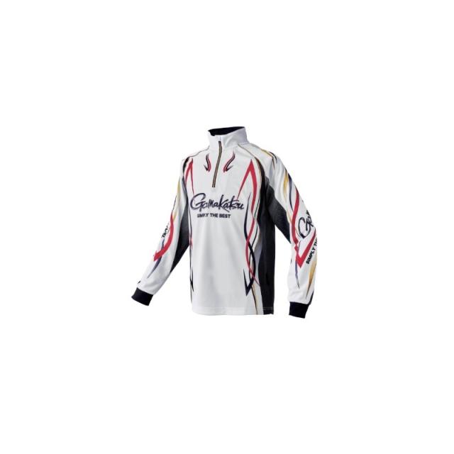 がまかつ GM3734 2WAYプリントジップシャツ (長袖) ホワイト 7L