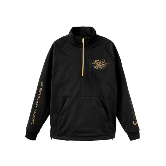 サンライン SUW-02502 フリースハーフジッププルオーバー ブラック 3L